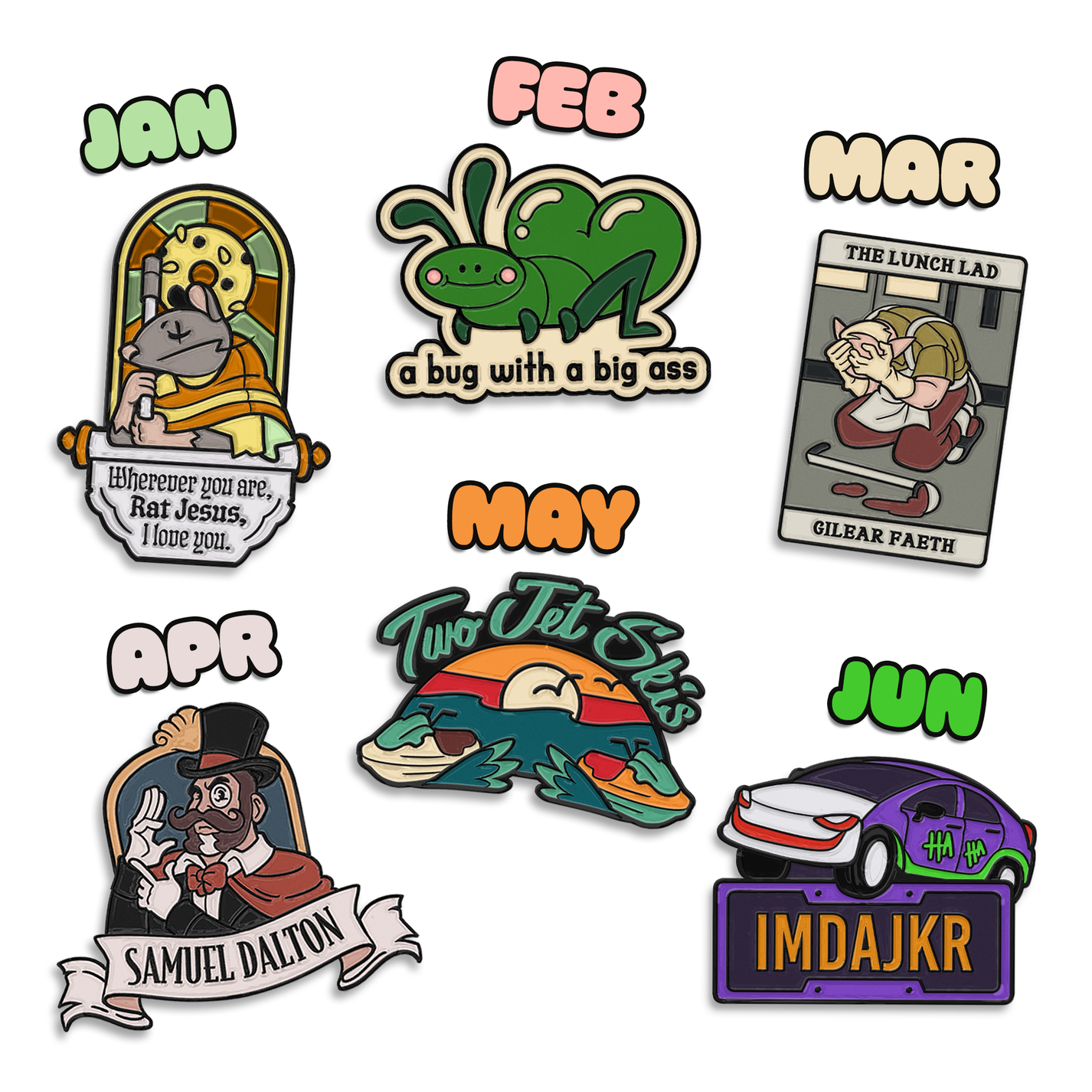 2025 Pin of the Month Bundle (Jan - June) - Dropout Store