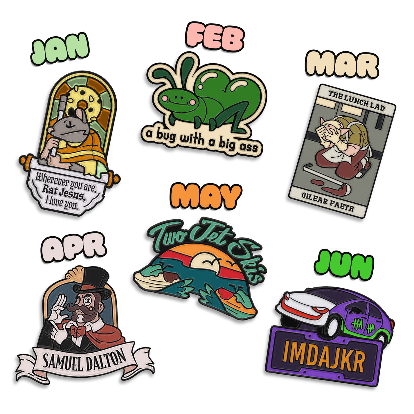 2025 Pin of the Month Bundle (Jan - June) - Dropout Store
