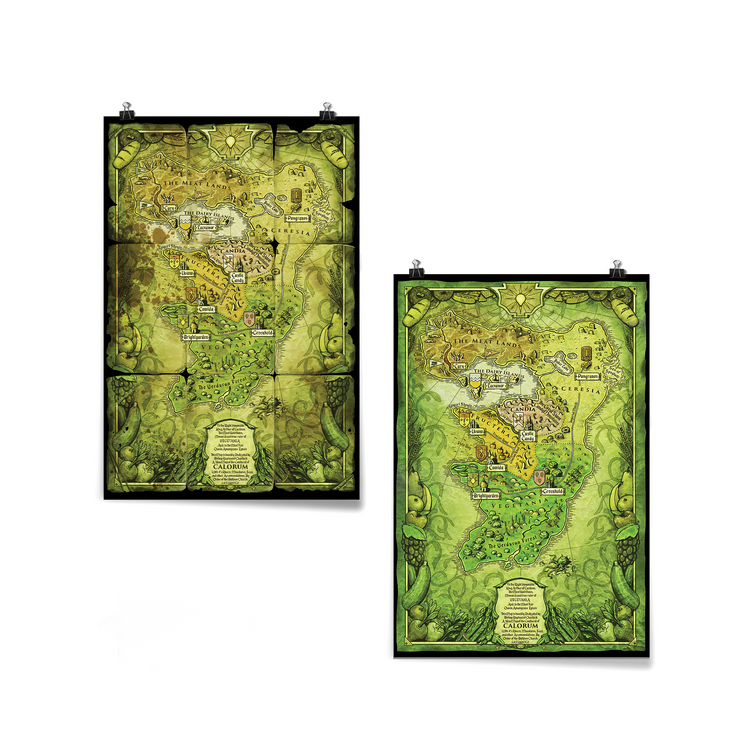 Dimension 20 A Crown of Candy Calorum Map Poster - Dropout Store