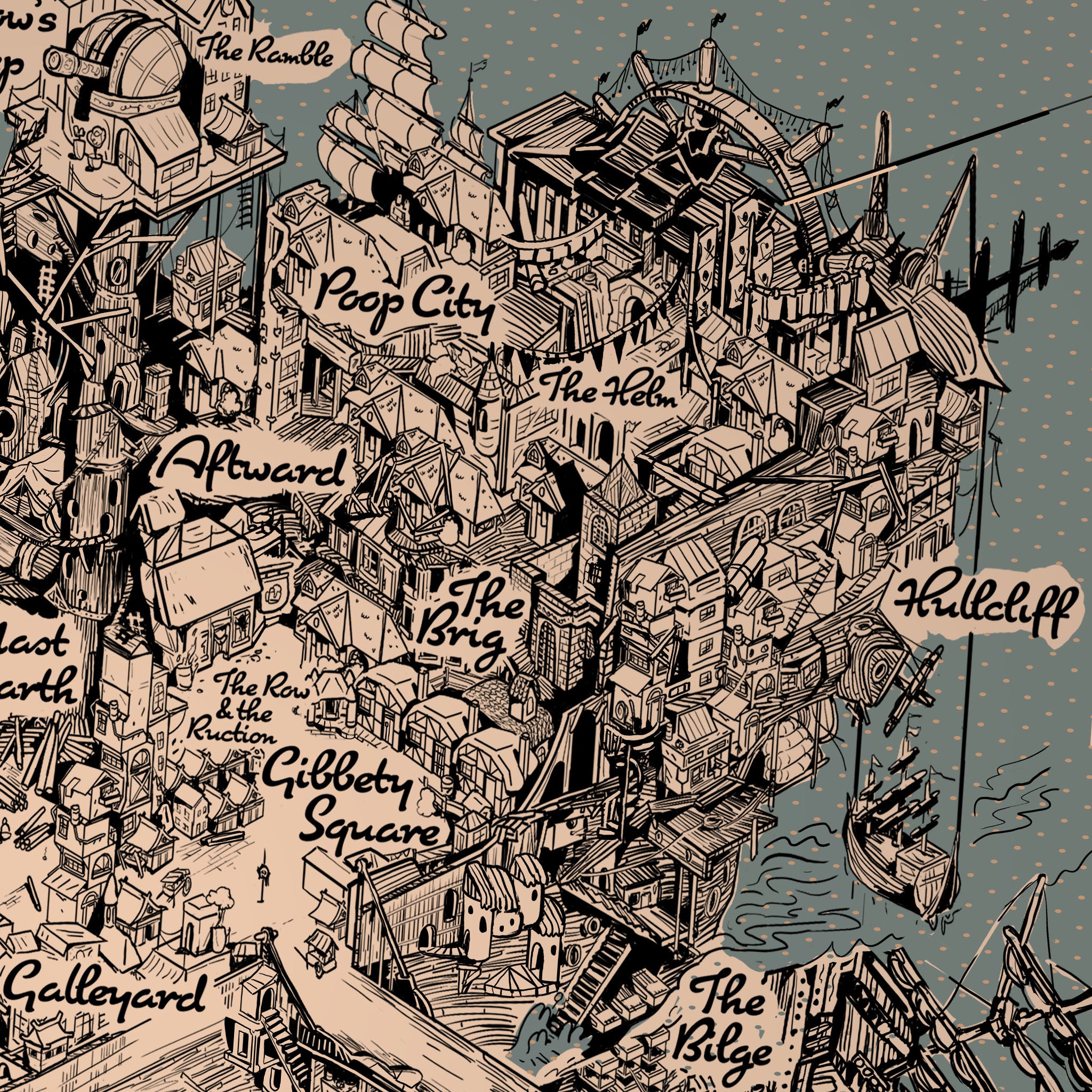 Dimension 20 Pirates of Leviathan Map Poster – Dropout Store